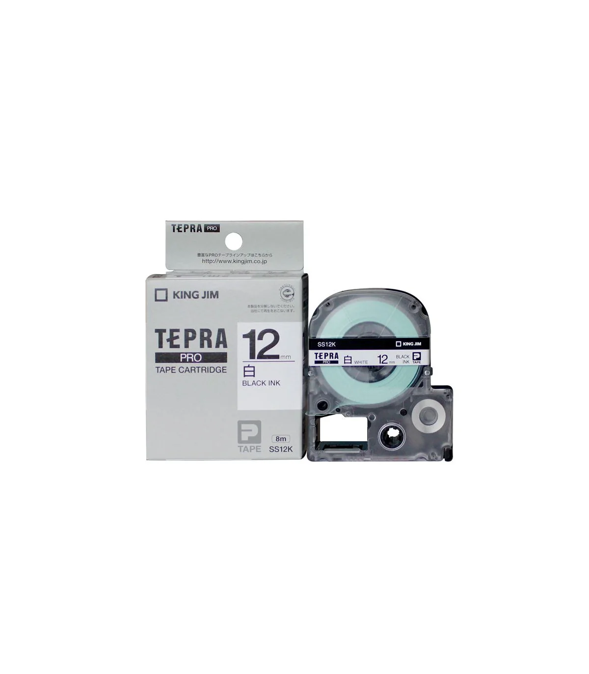 Tepra SS12K (Chữ Đen Nền Trắng, Khổ 12mm) | ⓿ | METAKING